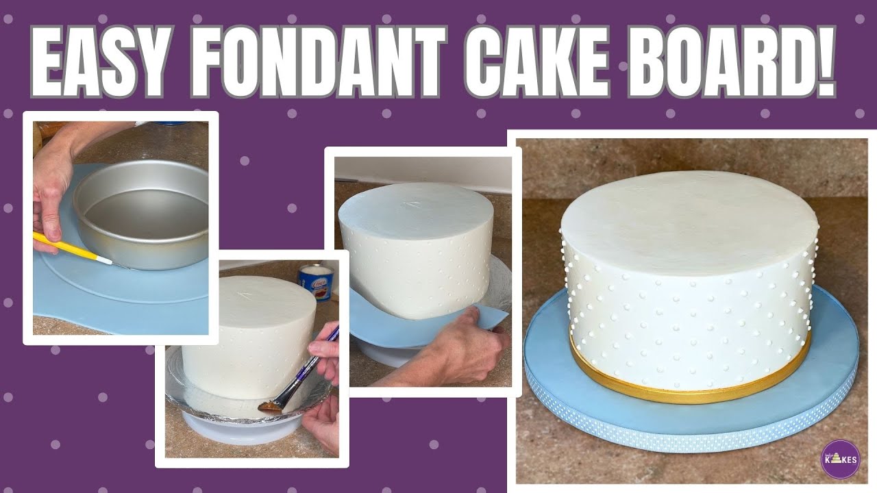 This Is The EASIEST WAY To Cover A Cake Board With Fondant! - YouTube