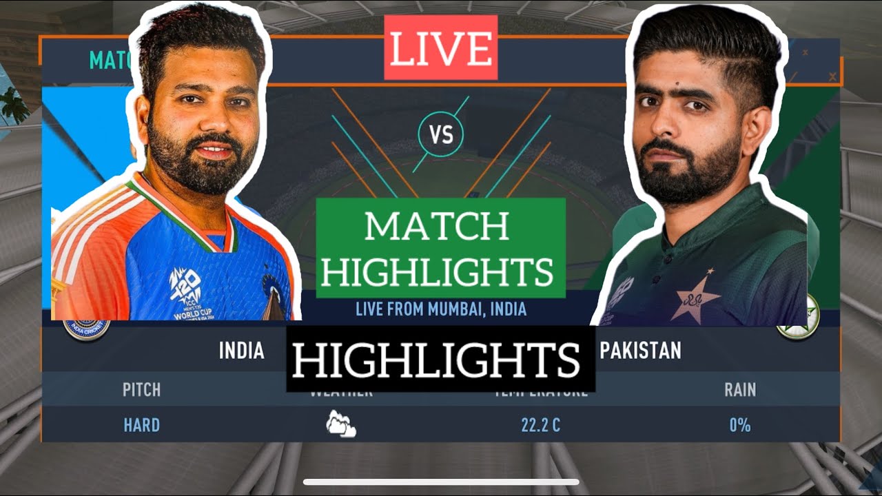HIGHLIGHTS || INDIA vs PAK || T20 WORLDCUP IN NEW YORK || CRICKET - YouTube