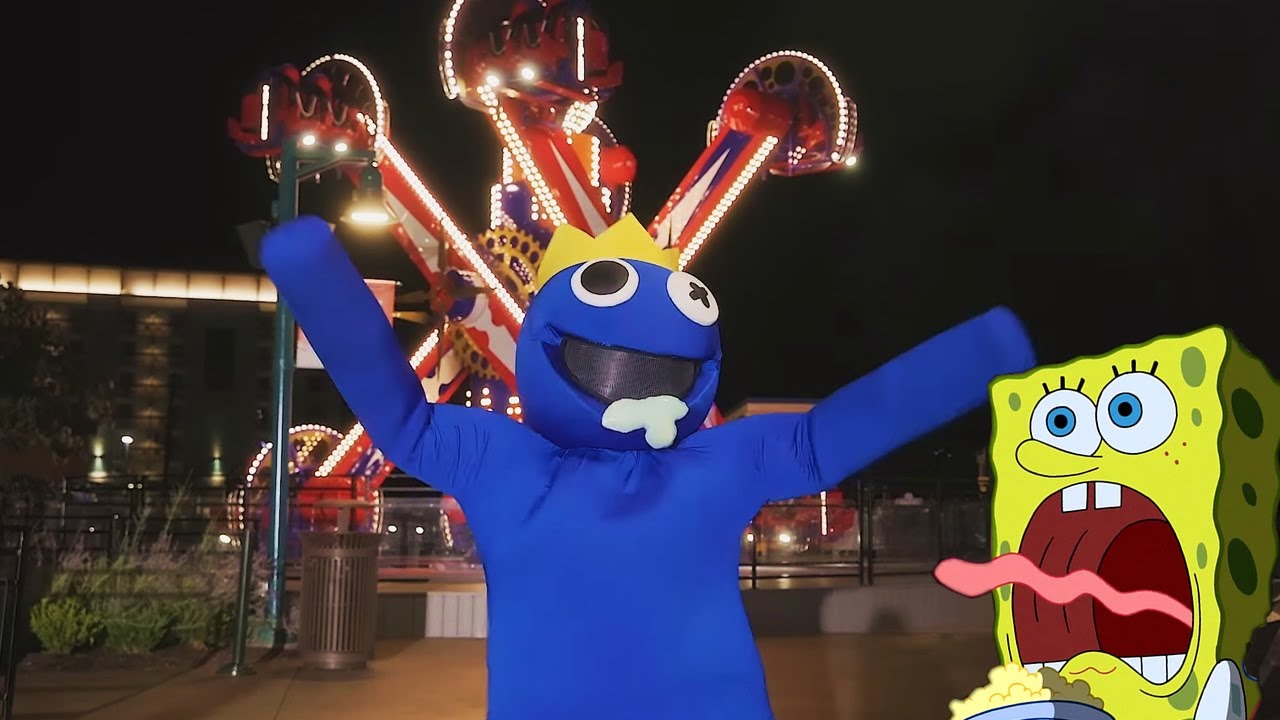 AZUL BABÃO DE VERDADE! Rainbow Friends Vida Real | Bob Esponja - YouTube