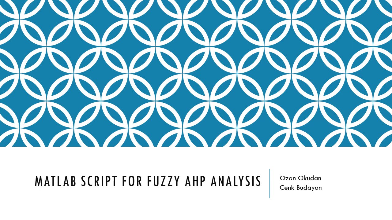 Matlab Script for Fuzzy AHP Analysis - YouTube