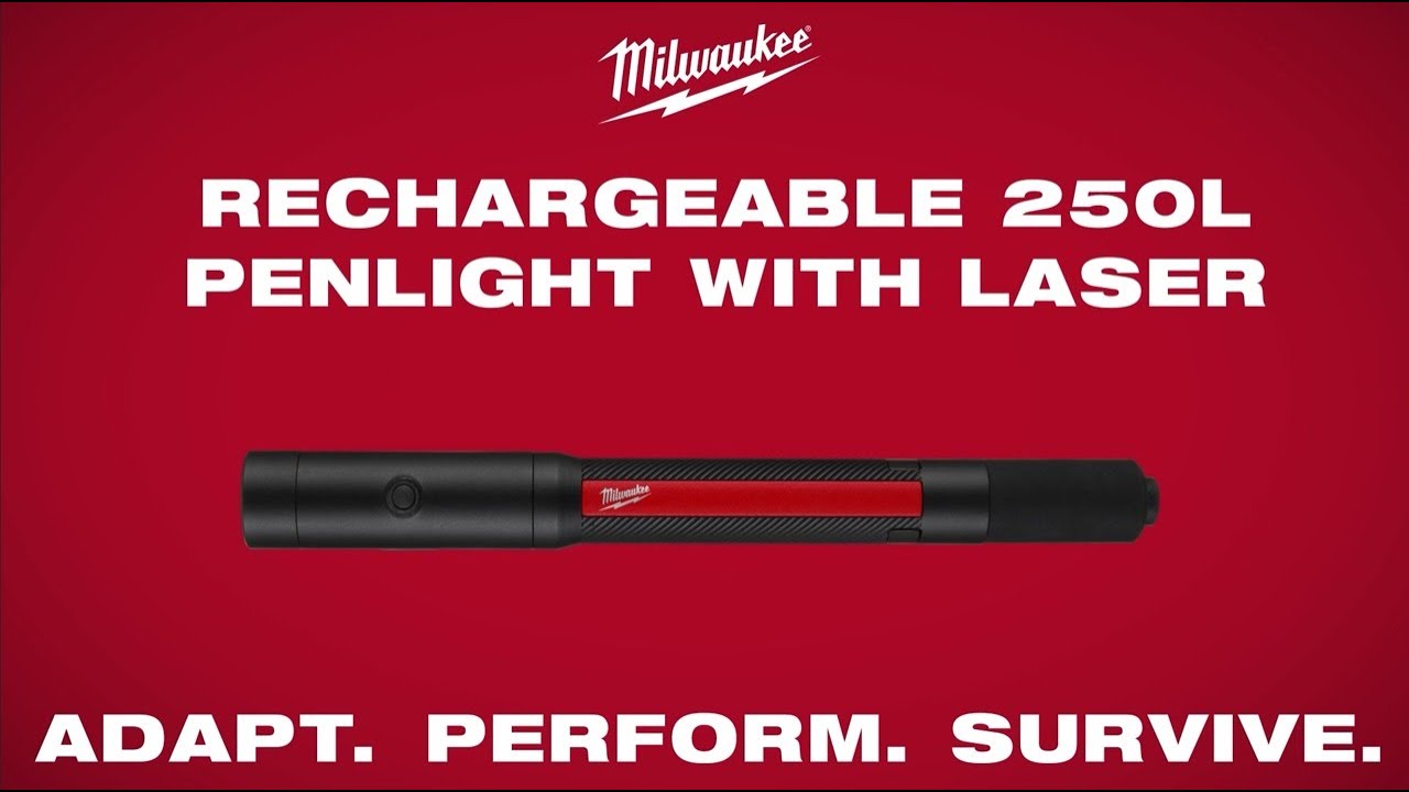 Milwaukee® Rechargeable 250L Penlight with Laser - YouTube