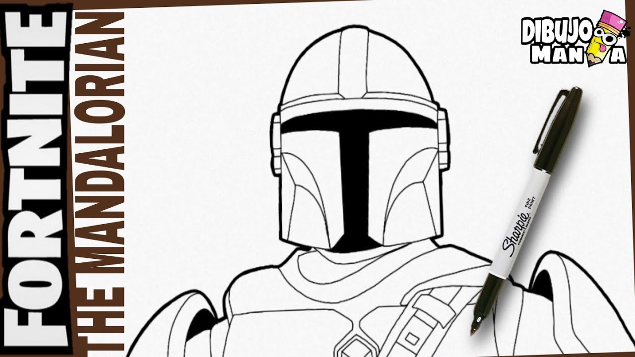 COMO DIBUJAR A THE MANDALORIAN DE FORTNITE PASO A PASO | how to draw ...