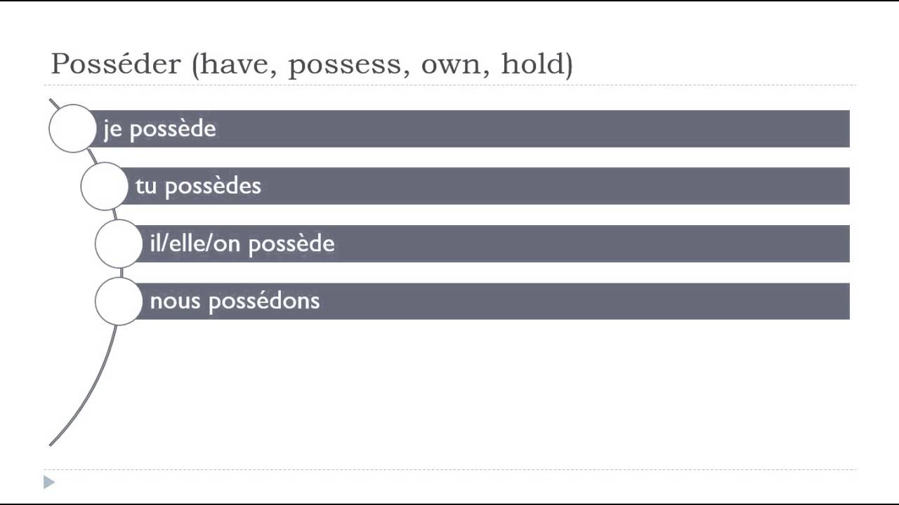 French conjugation # Verb = Posséder # Indicatif Présent - YouTube