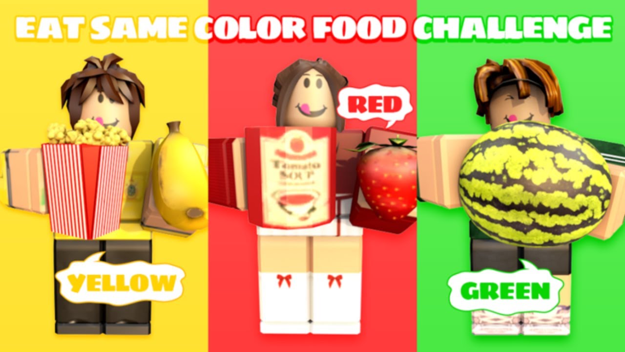 Eat Same Color Food Challenge - YouTube