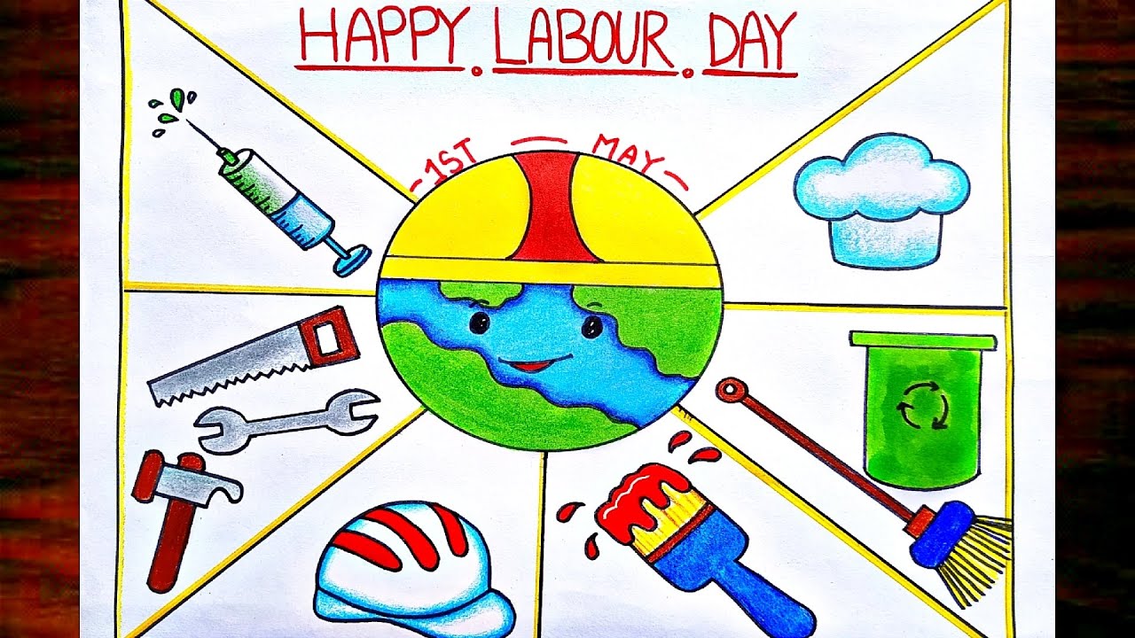 Labour Day Drawing|How To Draw World Labour Day Poster|International ...
