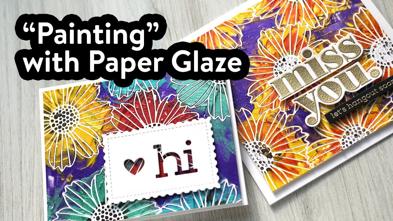 How to "Paint" with Paper Glaze & Stencils - YouTube