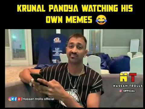 Krunal Pandya watching his instagram memes😂😂🔥 - YouTube
