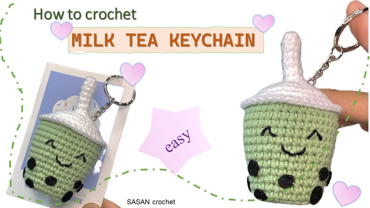 Crochet Milk Tea 🧋Keychain💖| How to crochet keychain - Easy step by ...