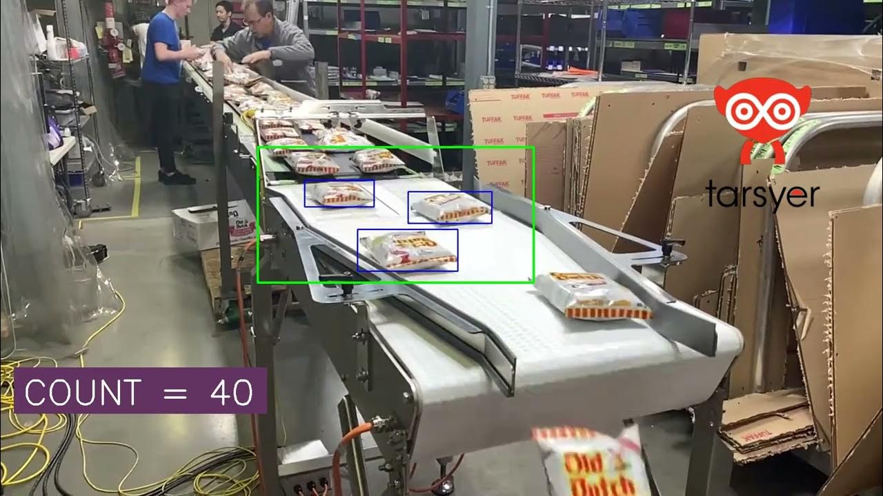 Product counting on a high speed conveyor line - YouTube