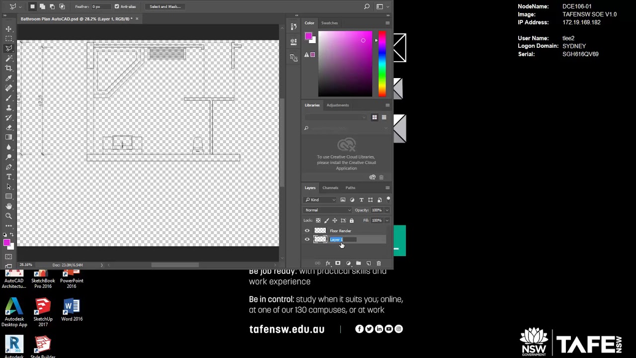 AutoCAD Bathroom Plan Photoshop Setup - YouTube