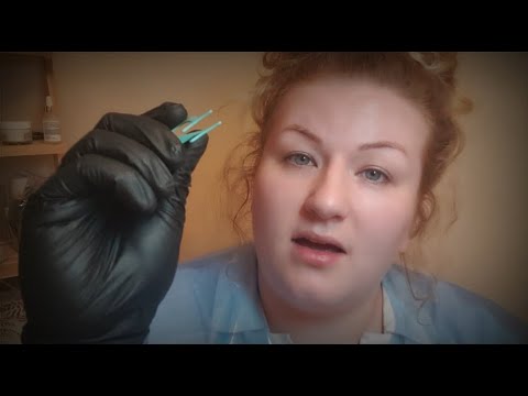 ASMR medical roleplay, doctor, plastic apron, latex gloves, writing ...