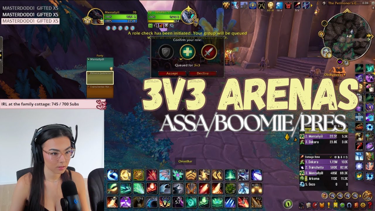 3v3 arenas as Assa/Boomie/Pres in retail WoW - YouTube