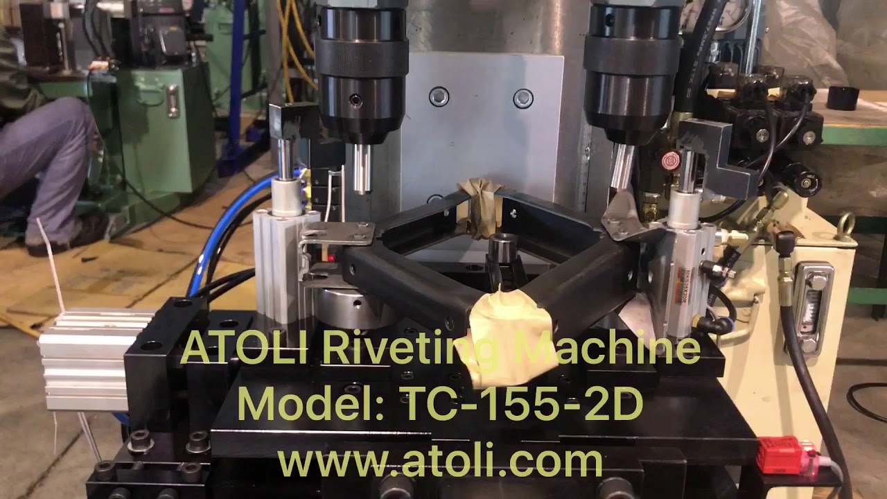 TC-155-2D ATOLI Two Spindle Riveting machine - YouTube