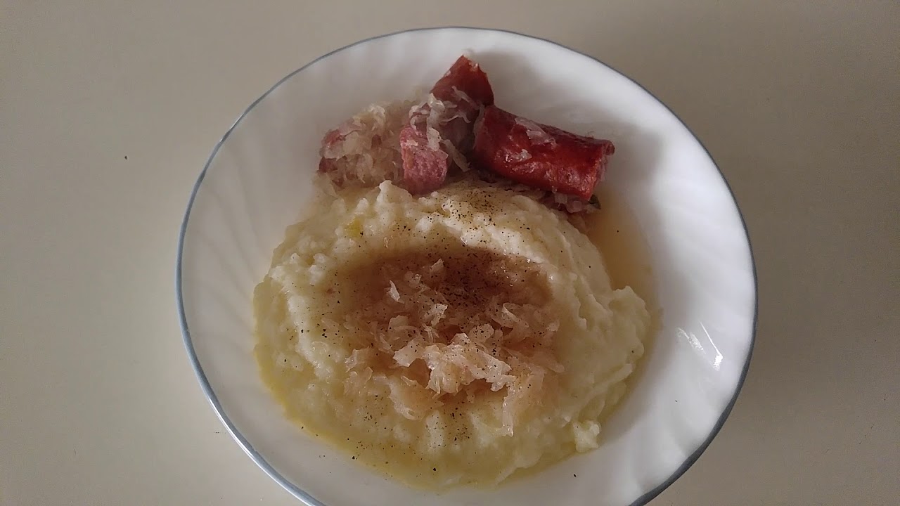 Supper, kabasi and sauerkraut with mashed potatoes. - YouTube