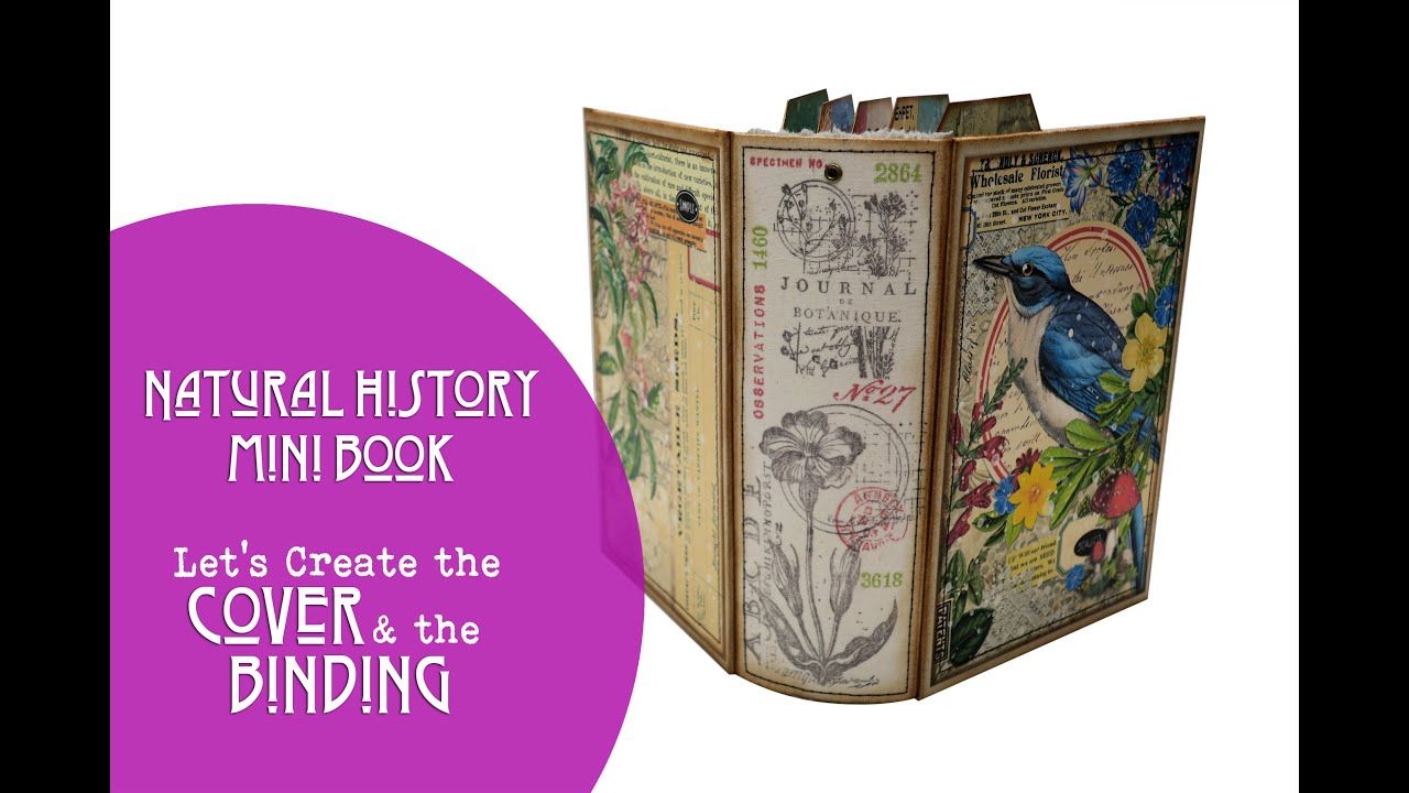 Natural History Mini Book - Creating the Cover and the Binding 6 - YouTube