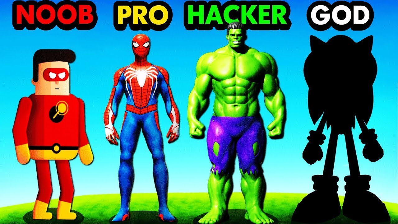 NOOB vs PRO vs HACKER En SUPERHERO LEAGUE - YouTube