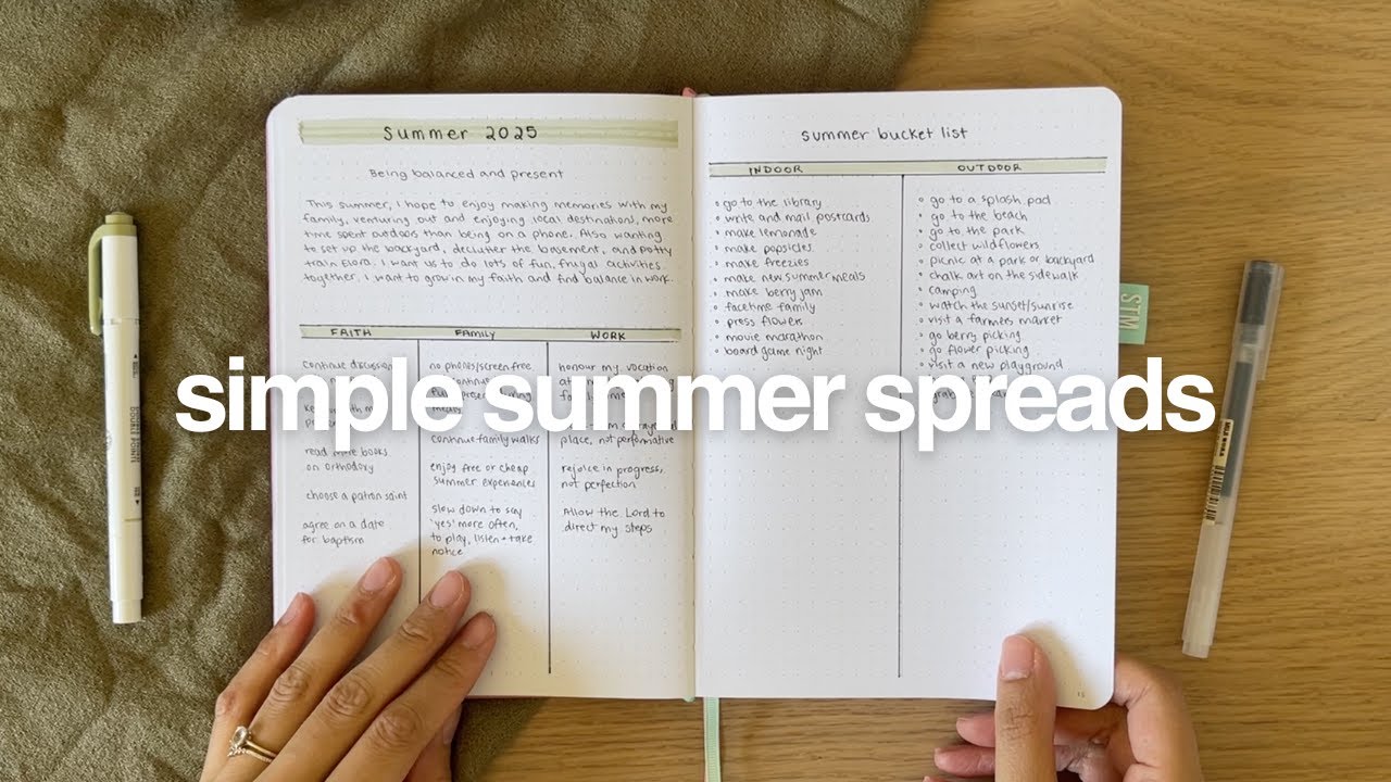Make the most of the summer using these bullet journal spreads - YouTube