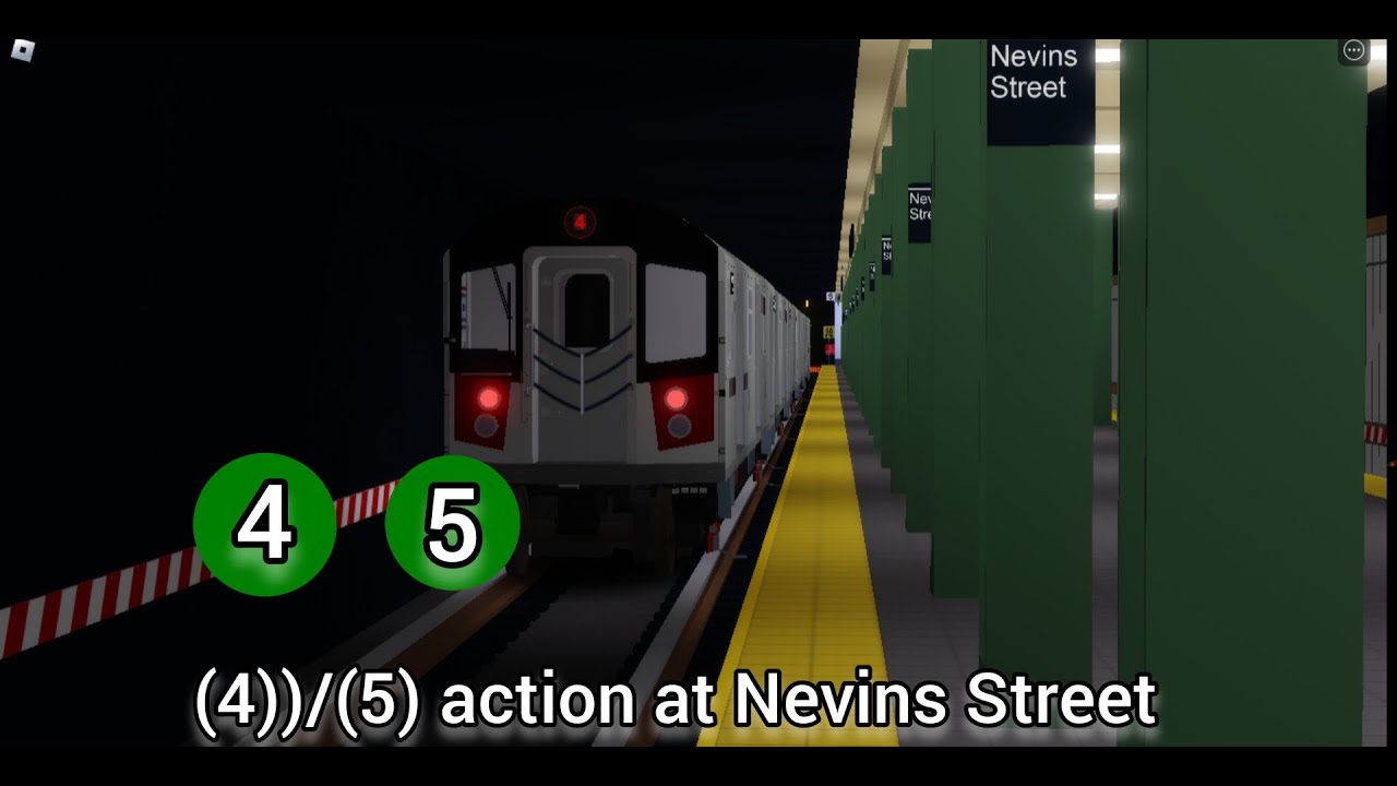 Roblox IRT Lexington avenue lines: (4)/(5) Train action at Nevins ...