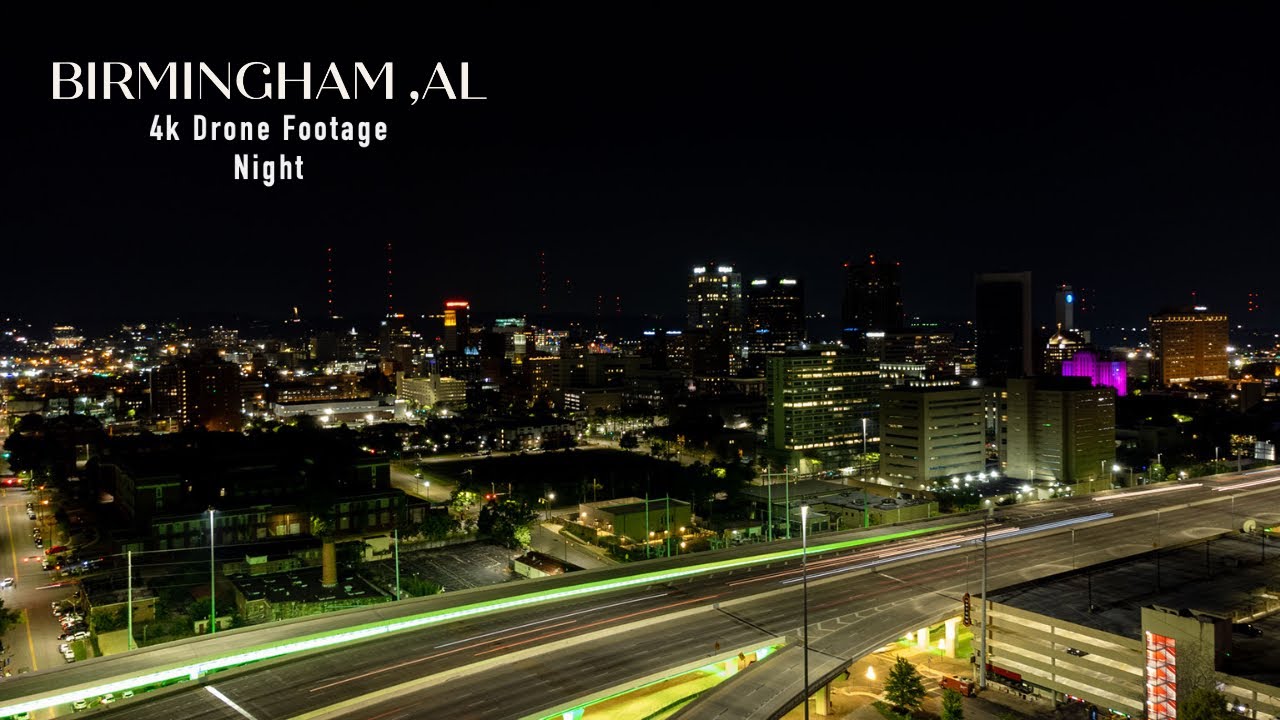 Birmingham Alabama | 4k Drone Footage (Night) - YouTube