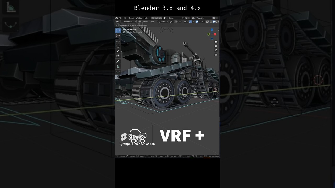 Tank track rig in blender 4.x #animation #rigging #tank #scifi # ...
