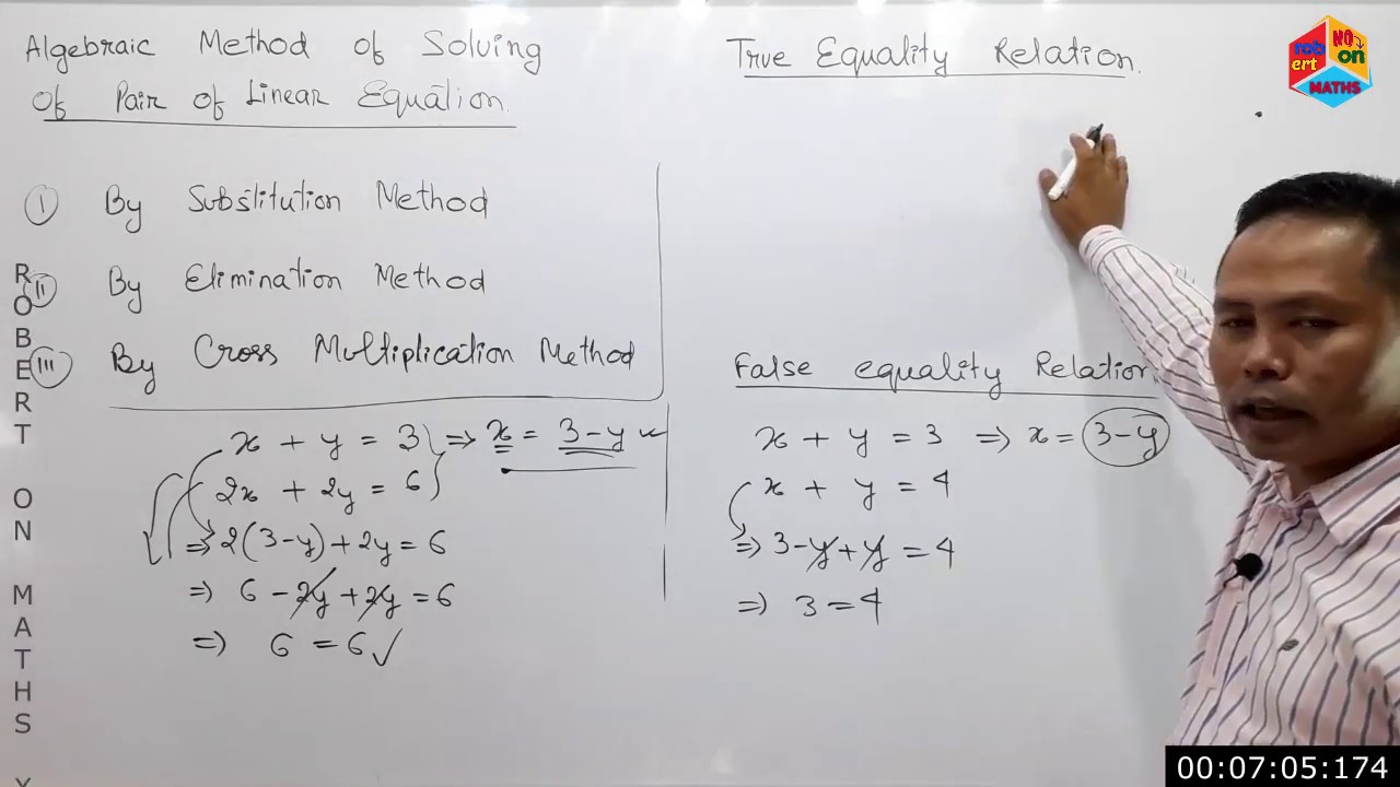 MATHS X 4003A LINEAR EQUATION METHOD OF SOLVING ALGEBRAICALLY, TRUE ...