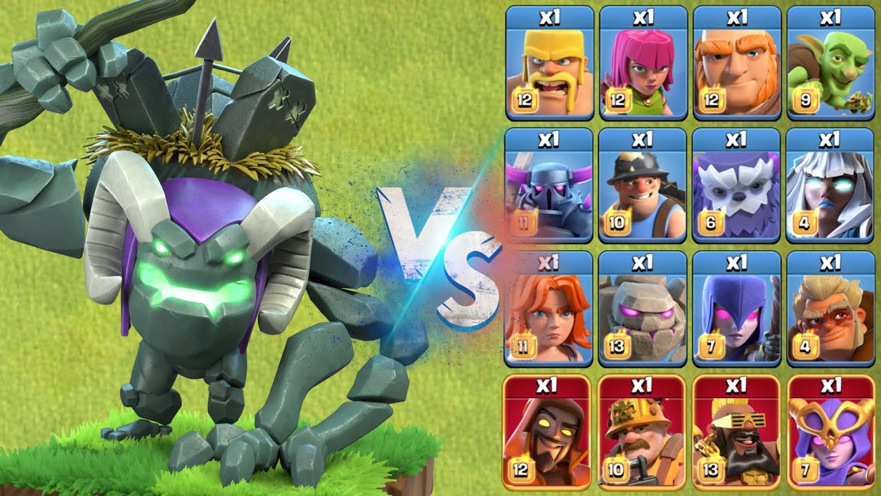 Witch Golem vs All Max Troops and Super Troops | Clash of Clans - YouTube
