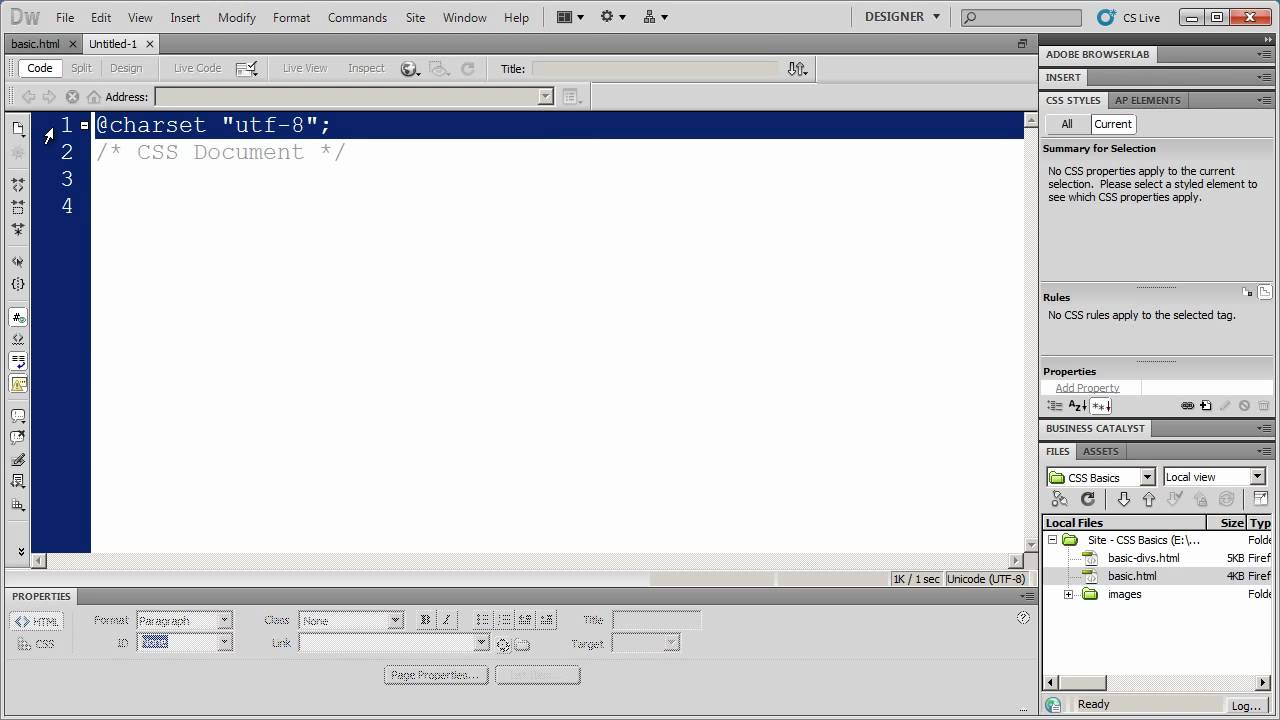 Css Fundamentals With Dreamweaver Cs5 Part 1 Youtube