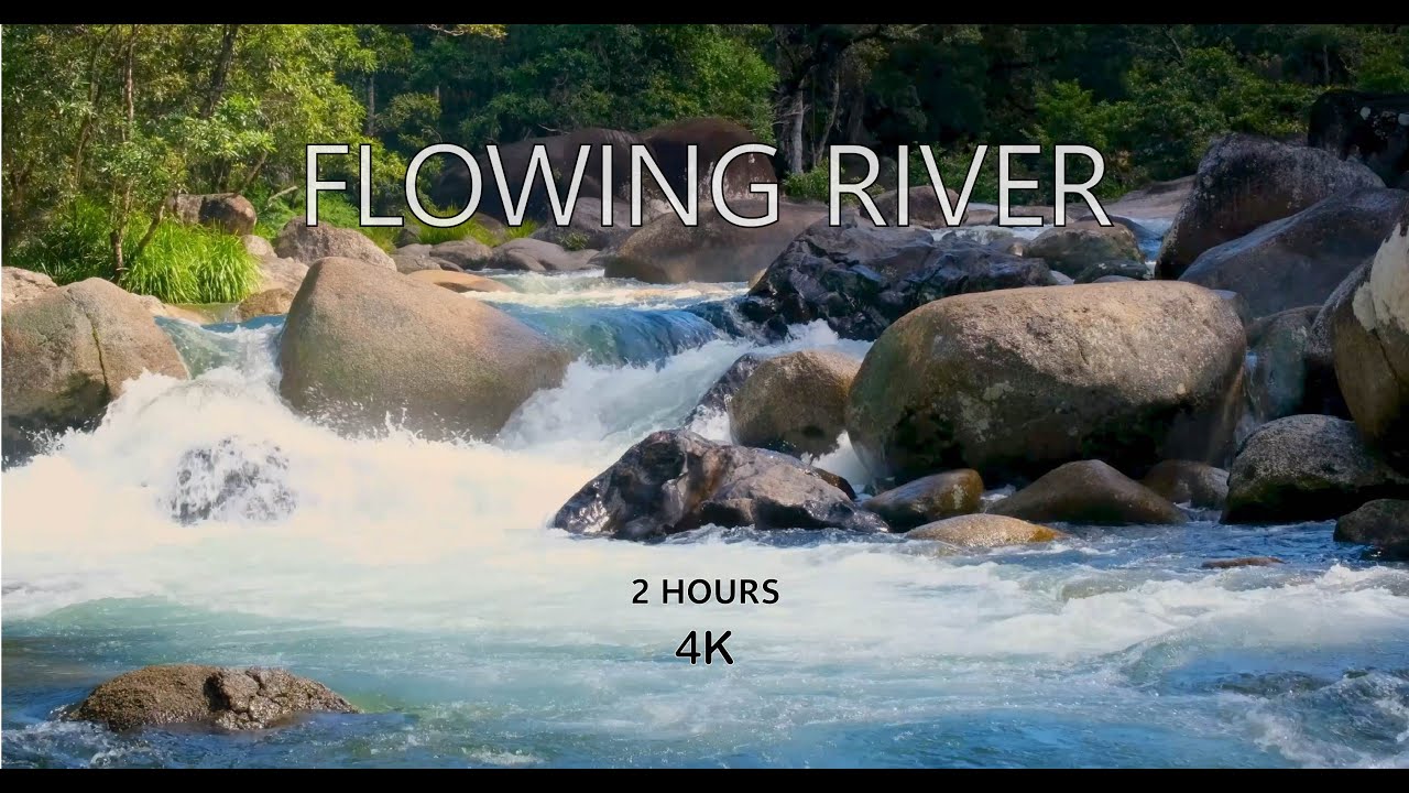 2 HOURS of Flowing Water Over Rocks • Nature Sounds • White Noise ...