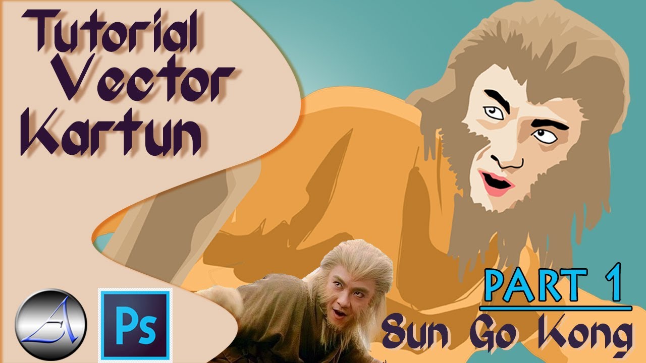Cara Membuat Vector Kartun Sun Go Kong di Photoshop (Speed Art) - PART ...