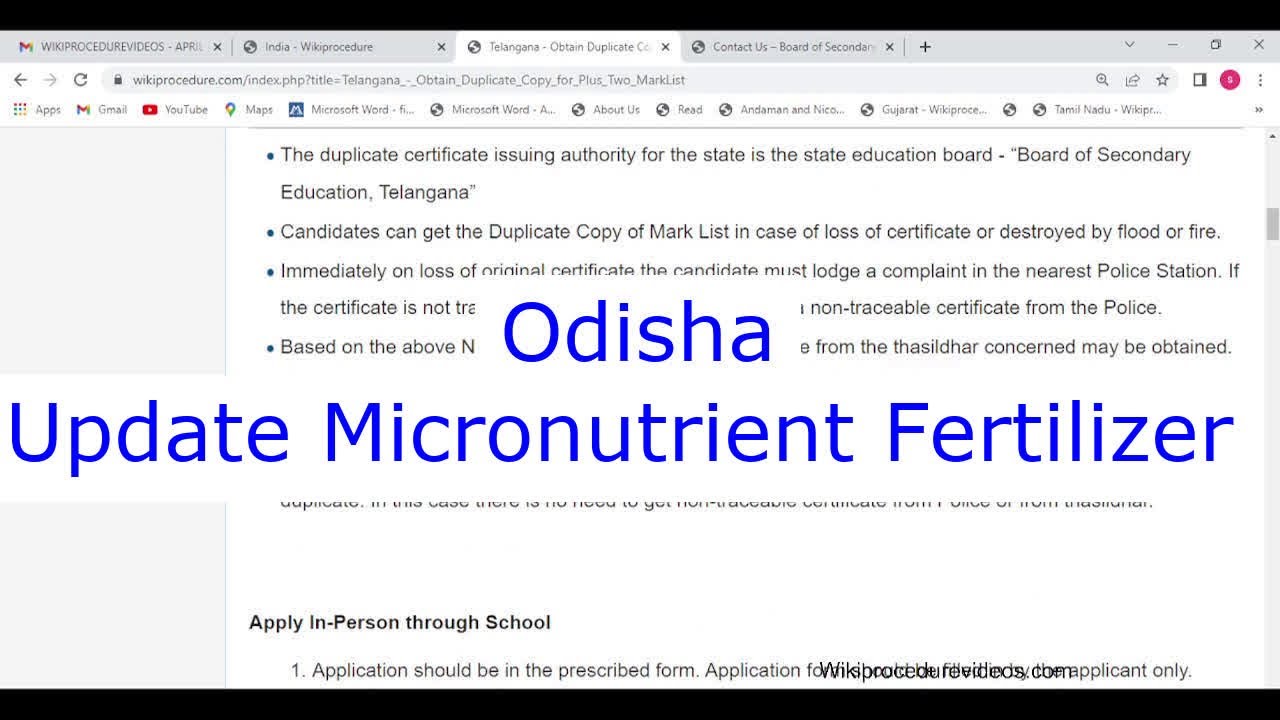 Odisha - Change or Modify License Online for Micronutrient Mixture ...