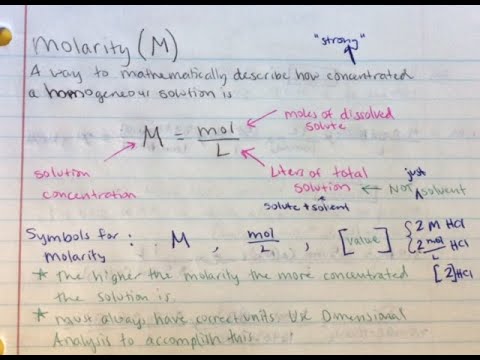 Molarity Notes - YouTube