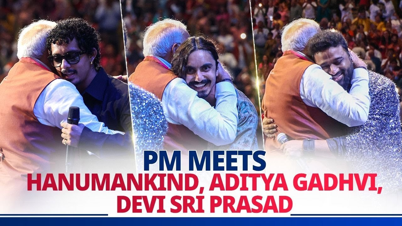 Star-studded evening in NYC! PM Modi meets Hanumankind, Aditya Gadhvi ...