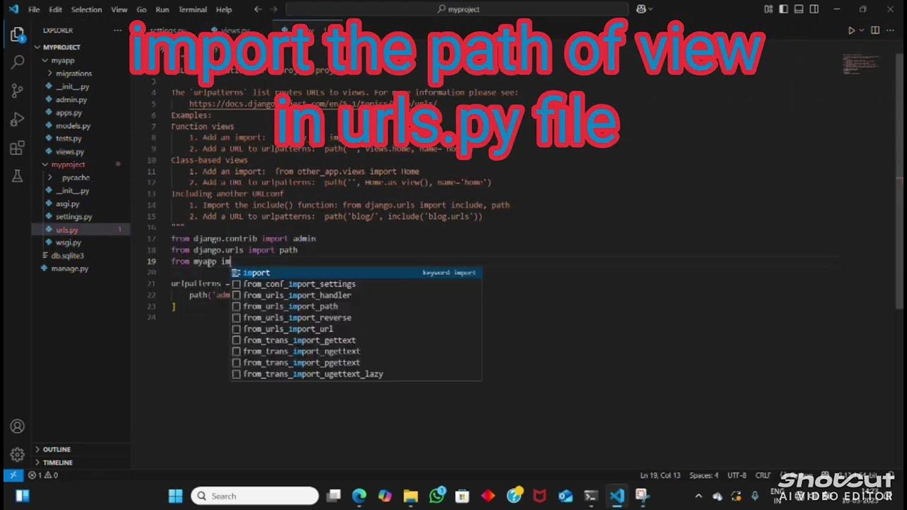 #django creating a view in django - YouTube