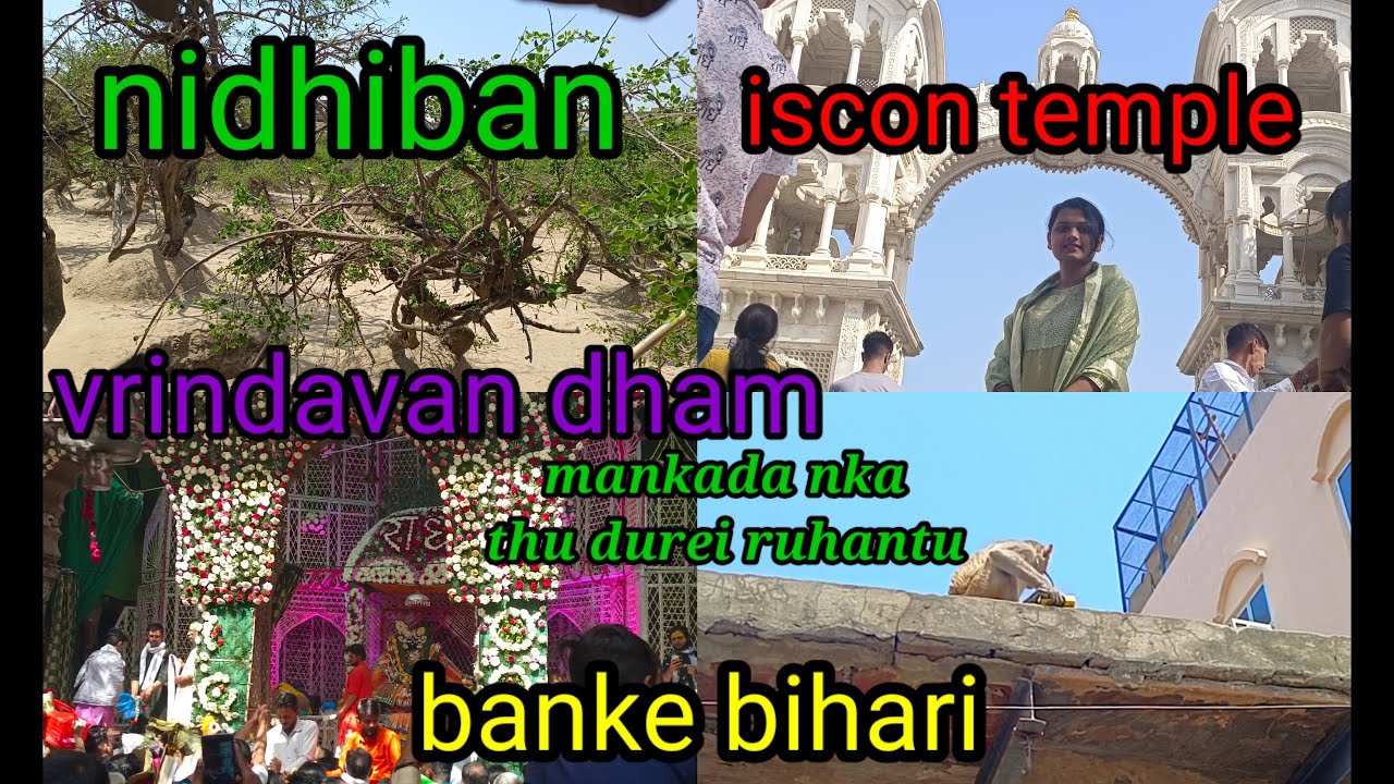 vrindavan dham , nidhiban , banke bihari, iscko temple , mankada mana ...