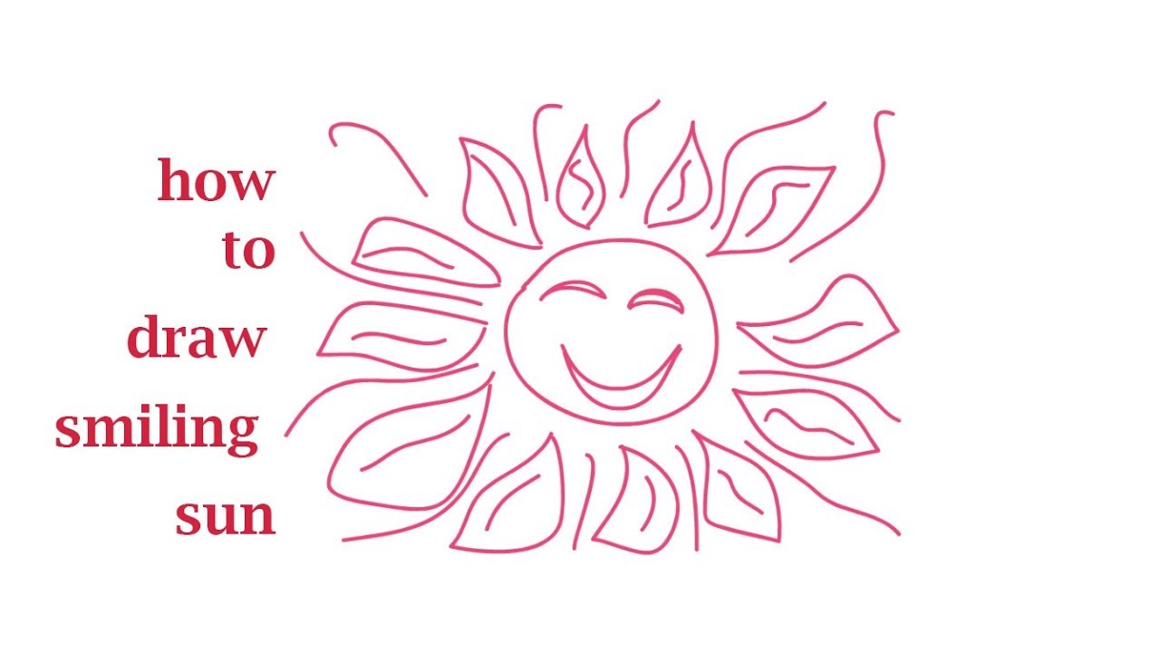 How To Draw Smiling Sun - YouTube