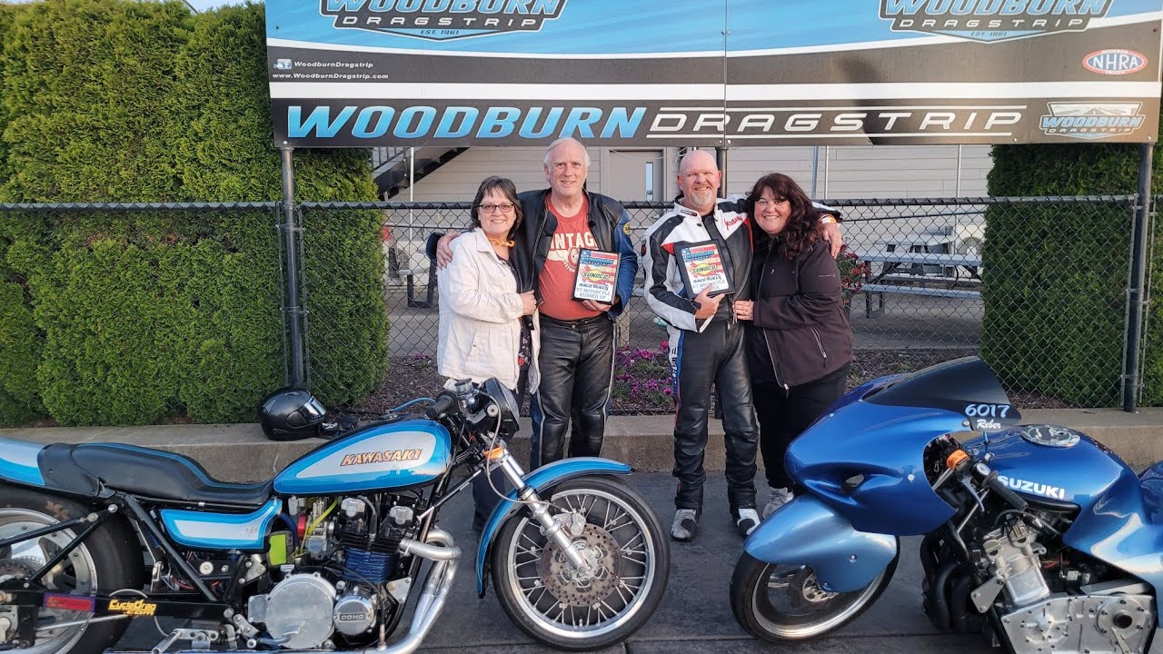 Motorcycle drag racing at Woodburn with WARBIRD on board DJI Action 2 ...