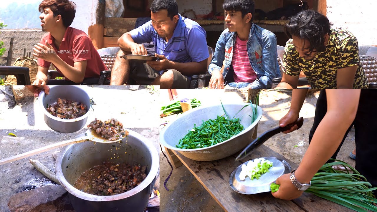 Village Party || Cooking and enjoying in the village || Rural Nepal ...