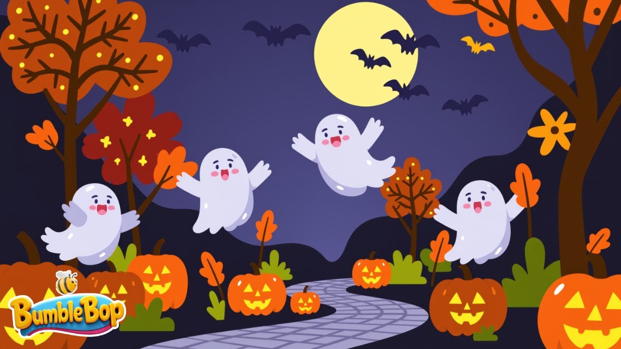 Peek-a-Boo Ghosts Song for Kids👻🎃 | Fun Halloween Hide and Seek Rhyme ...
