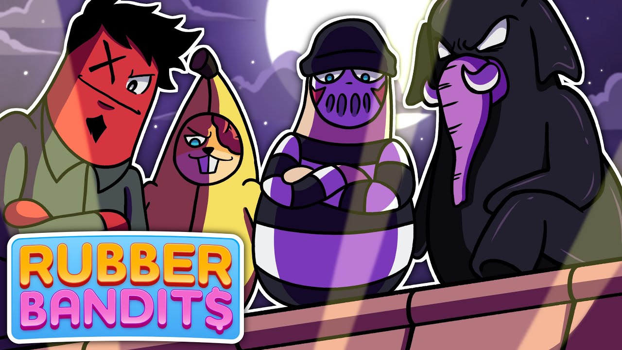 THE RUBBERBAND MAN ROBS A BANK | Rubber Bandits | w/ Cartoonz ...