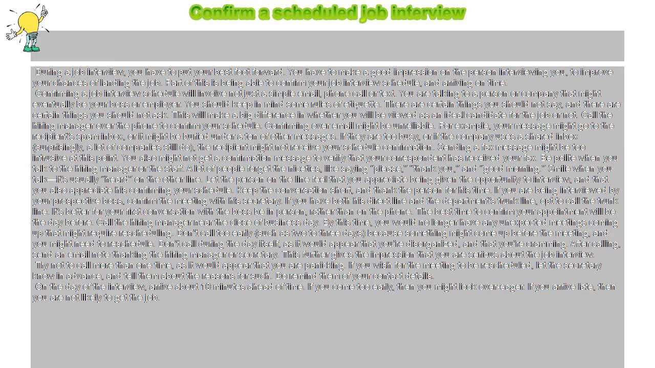 How to : Confirm a scheduled job interview - YouTube