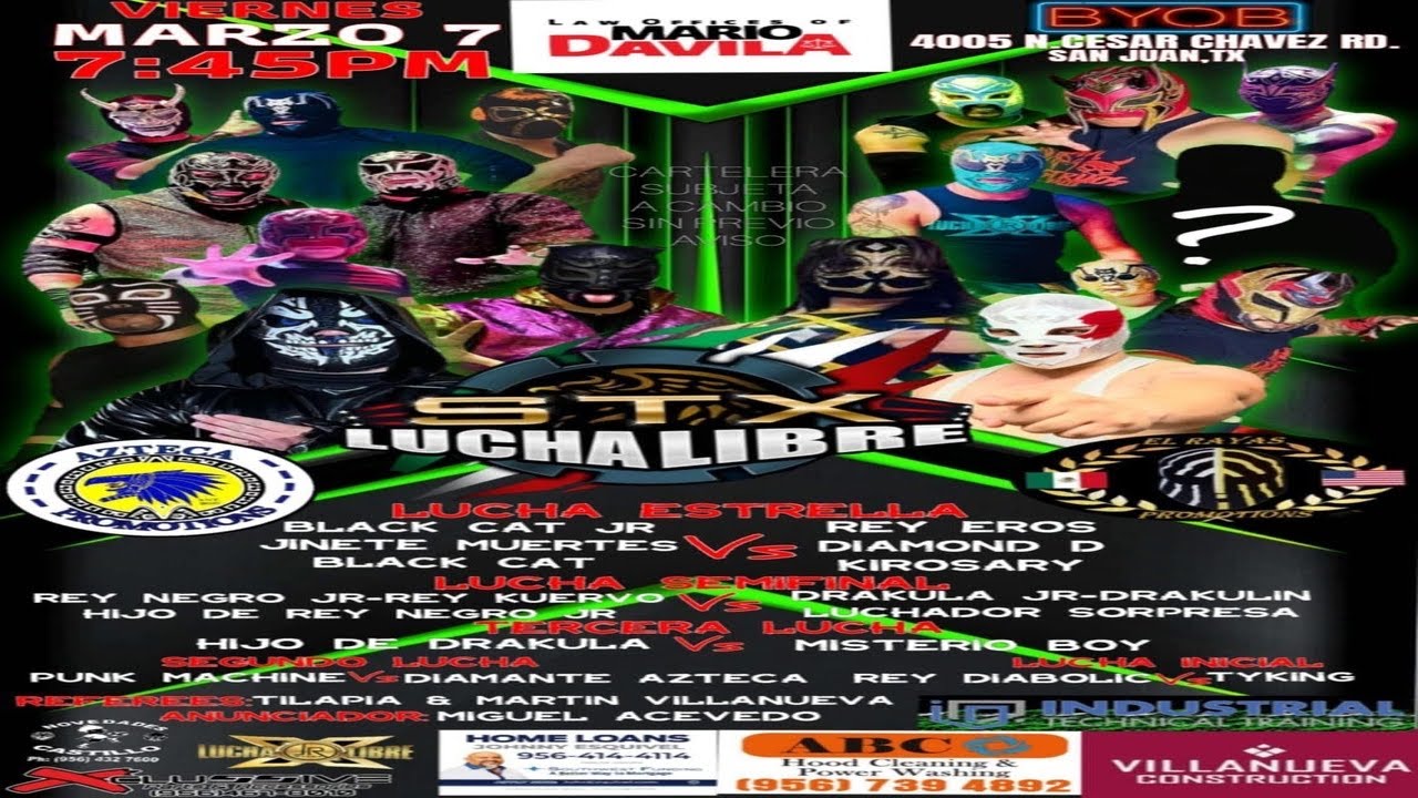 STX Rey Negro & Rey Kuervo & Hijo De Rey Negro Jr vs Drakula Jr ...