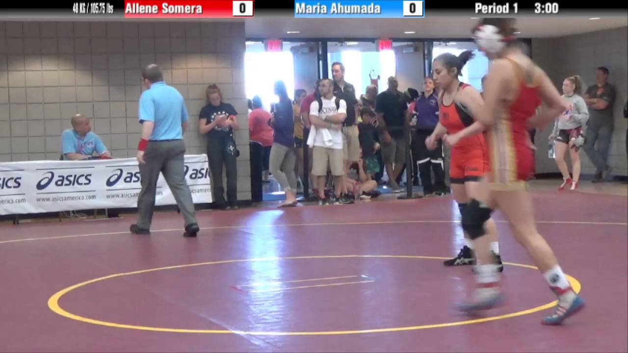 48 kg CR1 - Allene Somera (OTC) vs. Maria Ahumada (MBU) - YouTube