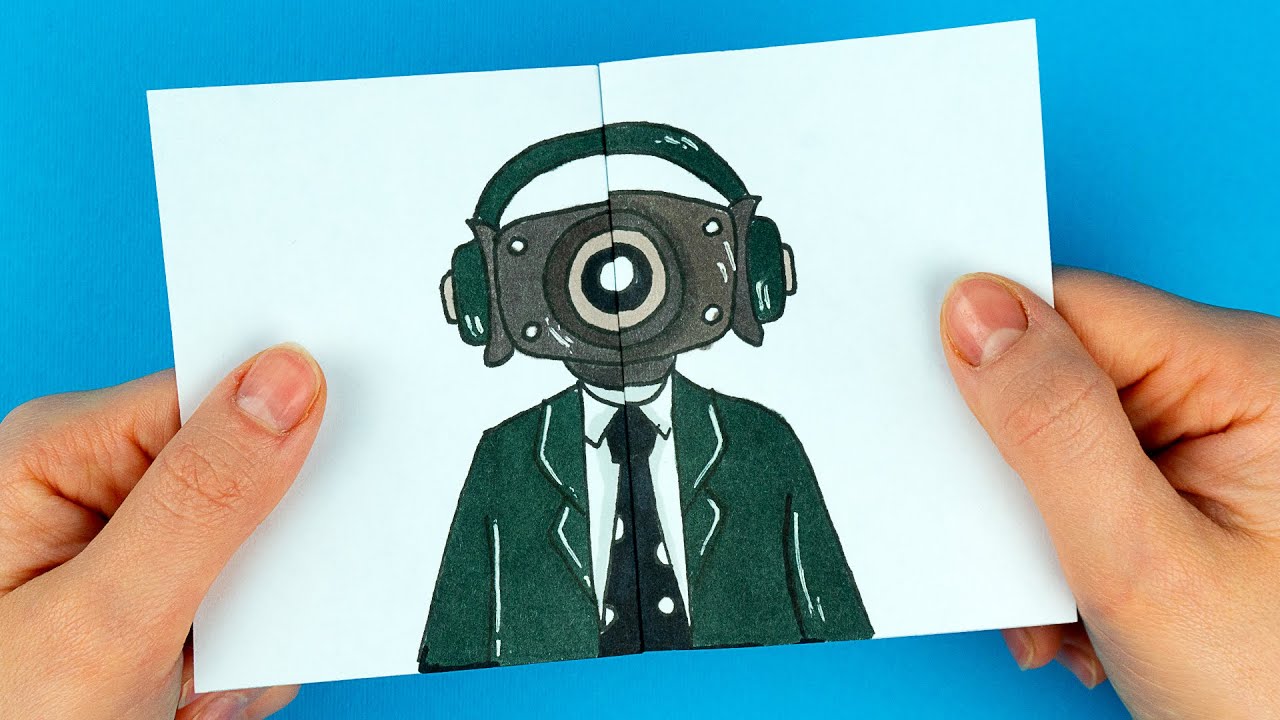 DRAWING TUTORIAL & PAPER CRAFTS TITAN TV MAN, DJ MUSIC MAN - YouTube
