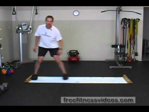 FreeFitnessVideos.com: Lateral Slides on a Slide Board - YouTube