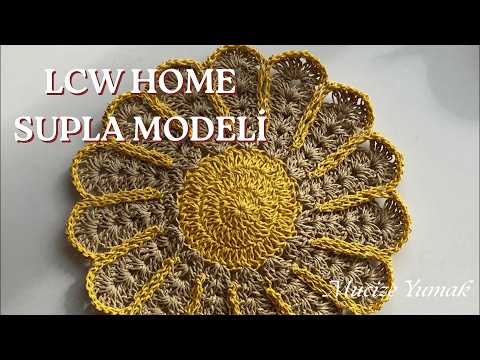 LCW Home Çiçek Figürlü Supla Modeli / Kağıtipten Kolay Supla Yapılışı/Easy Paper Yarn Supla