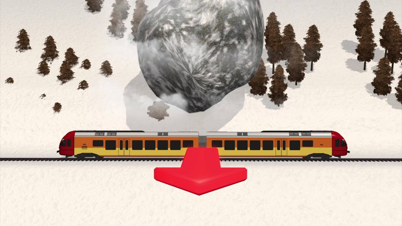 Train crash: falling boulder hits train in French Alps, two dead - YouTube