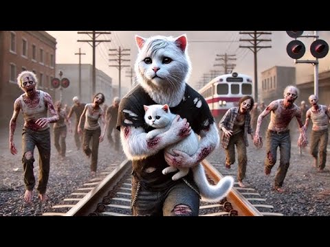 Dad cat saves kittens from zombies 🐱 - YouTube