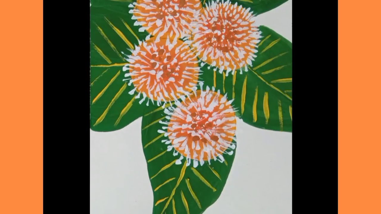 How to draw Kodom Flower with poster color II #poster_color #watercolor ...