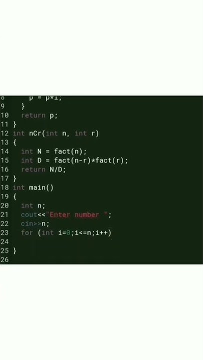 Pascal's Triangle in C++ || C++ - YouTube