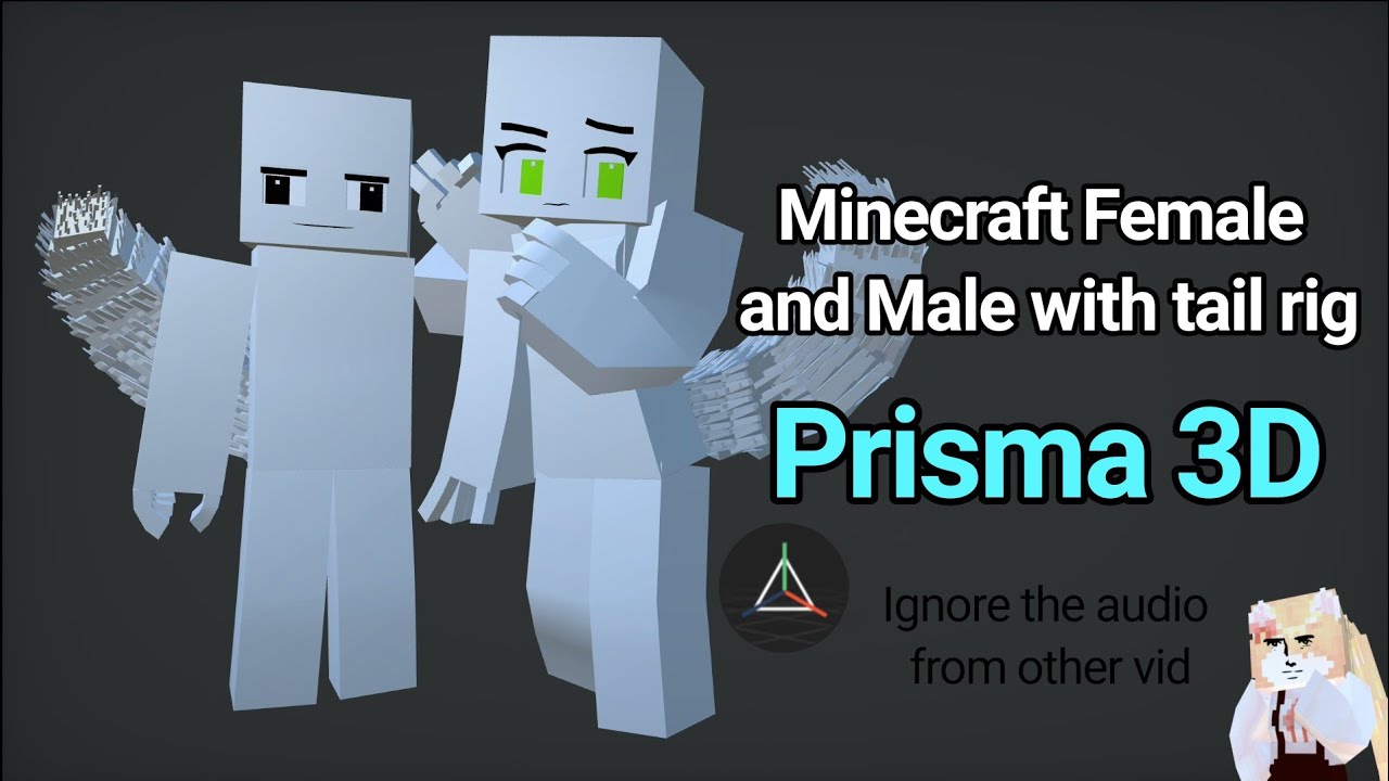 Minecraft female and male with tail rig - |Prisma 3D| (Free download ...